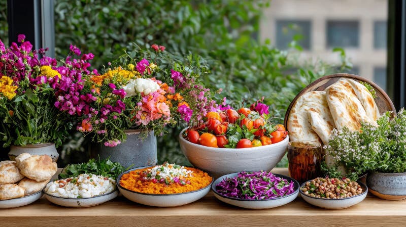 Vibrant Nowruz Celebration with Traditional Haft-Seen Table Stock Photo ...