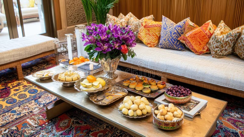 Vibrant Nowruz Celebration with Traditional Haft-Seen Table Stock Image ...