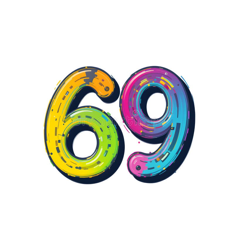 Vibrant 69 Number Design for Creative Projects Stock Illustration ...