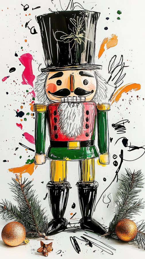 Colorful Nutcracker Design with Artistic Background for Festive Decor ...