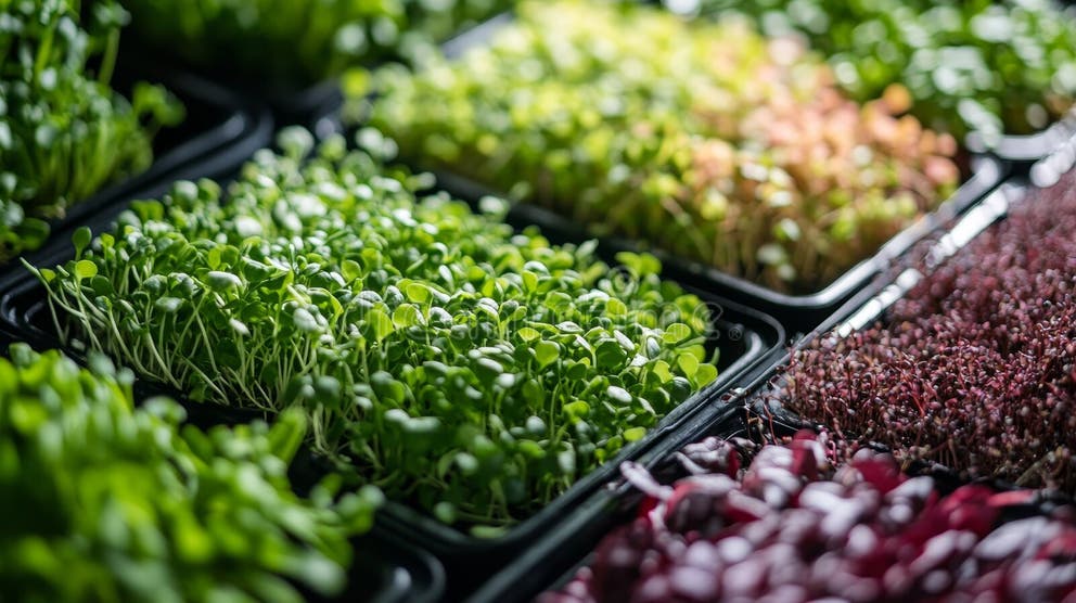 Vibrant and Nutrient Dense Microgreens Showcasing a Captivating Array ...