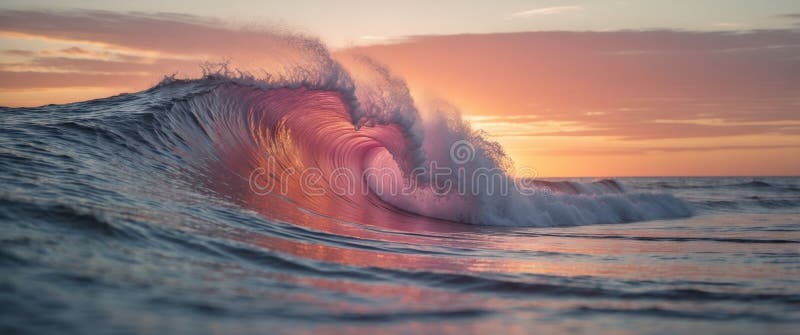 Vibrant Ocean Wave at Sunset Dramatic Colors Seascape. Stock Photo ...