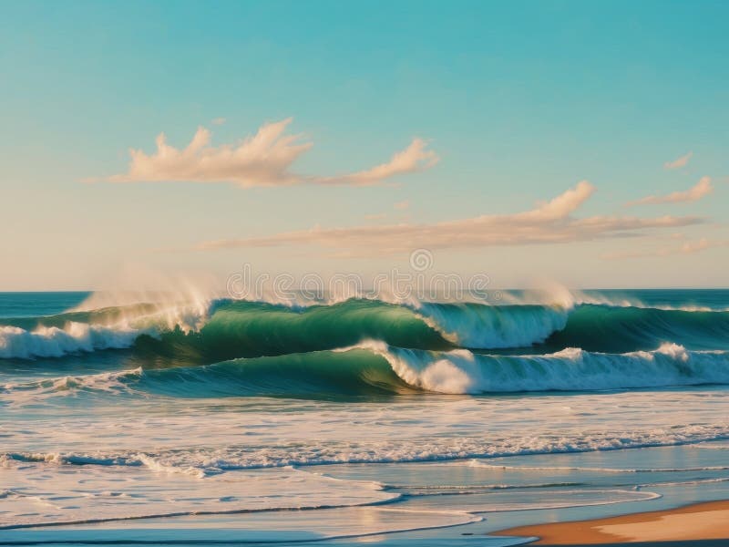 Vibrant Ocean Waves a Stunning Natural Spectacle Stock Image - Image of ...