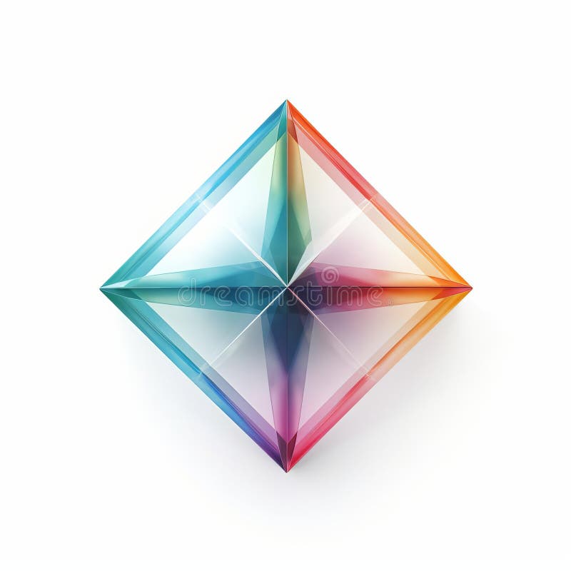 Vibrant Octahedron Crystal Object on White Background Image Stock ...