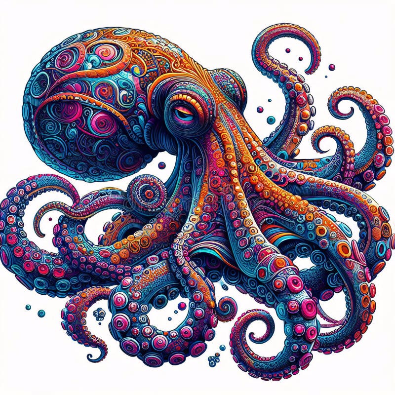 Vibrant Octopus with Intricate Patterns Showcases the Power of ...