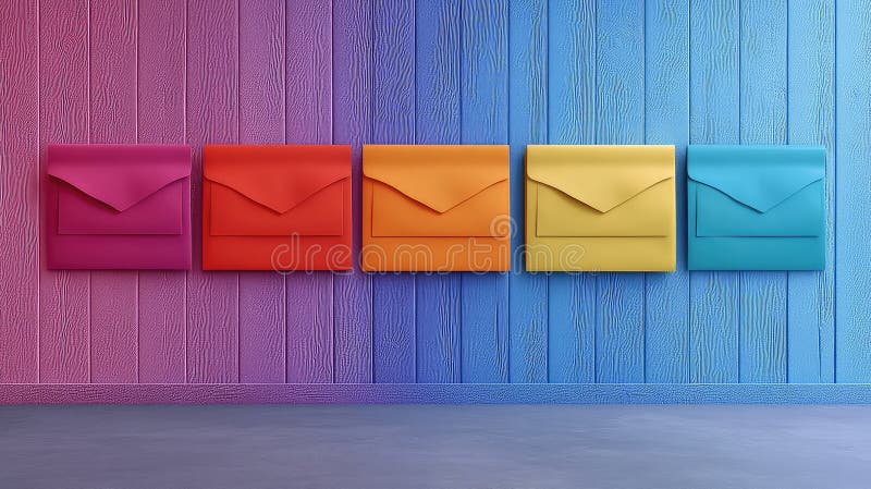 Vibrant Office Envelope a Blue Background for Creative Communication ...