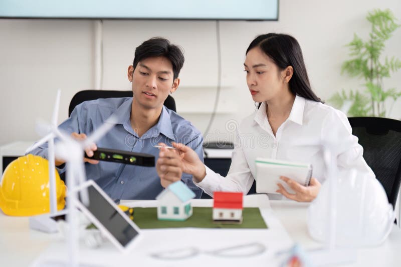 Renewable Energy and Engineering. Engineers Collaborate To Design Green Solutions, Focusing on ...