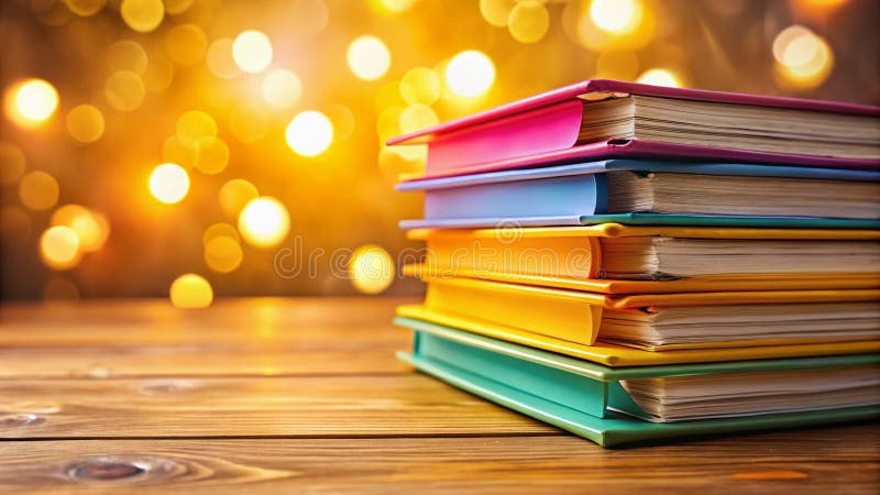 Vibrant Office Workspace a Colorful Stack of File Folders Creates a Pop ...