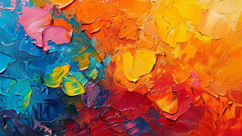 Vibrant Oil Paint Texture in Rainbow of Colors Stock Photo - Image of ...