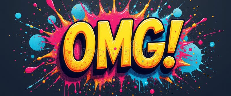 Vibrant OMG Graphic Bursting with Color Stock Photo - Image of striking ...