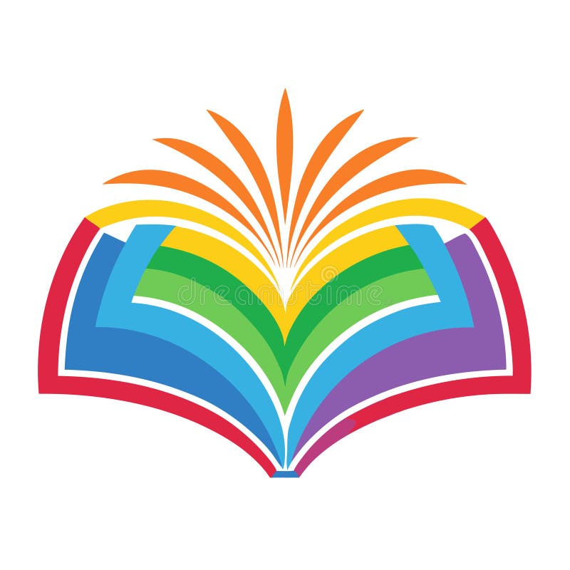 Open Book Rainbow Pages Stock Illustrations – 355 Open Book Rainbow ...