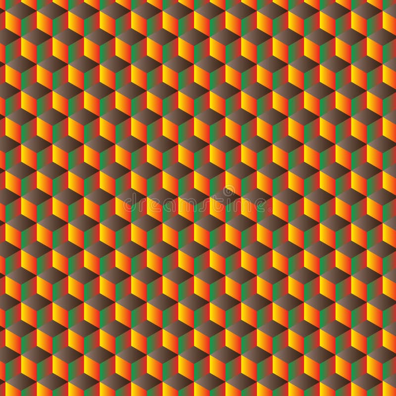 Autumnal Geometric Illusion Stock Vector - Illustration of green ...