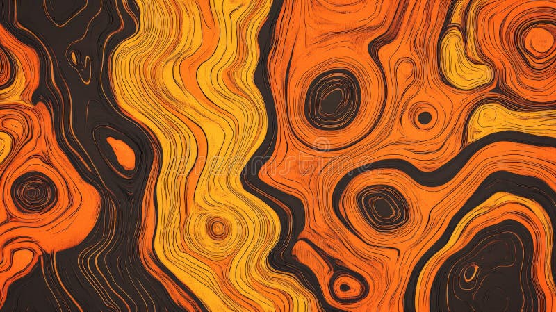 A Vibrant Orange Abstract Pattern with Overlapping, Organic Shapes ...