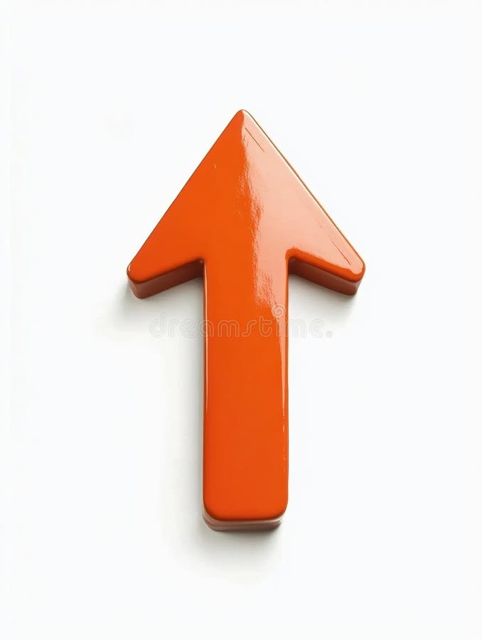 Bright Orange Upward Arrow Symbol Indicating Direction and Movement on ...