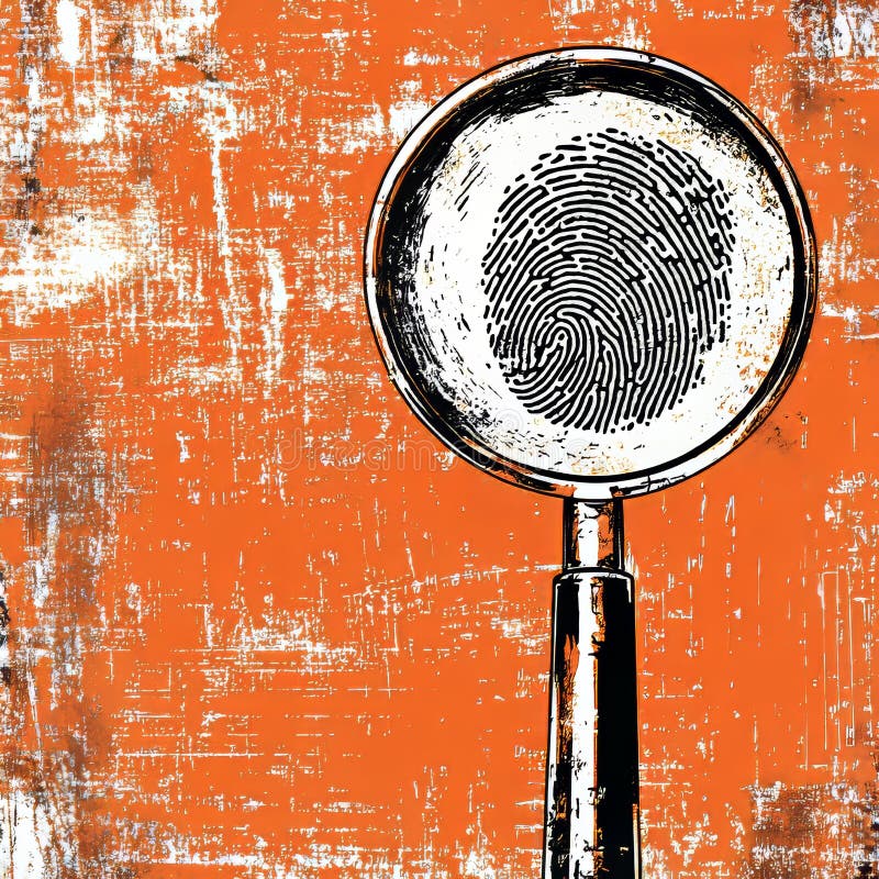 Vibrant Orange Background Features a Distinctive Fingerprint ...