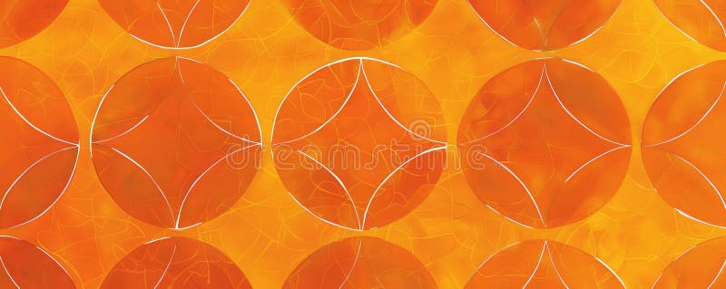 A Vibrant Orange Background with a Pattern of Interlocking Circles in ...