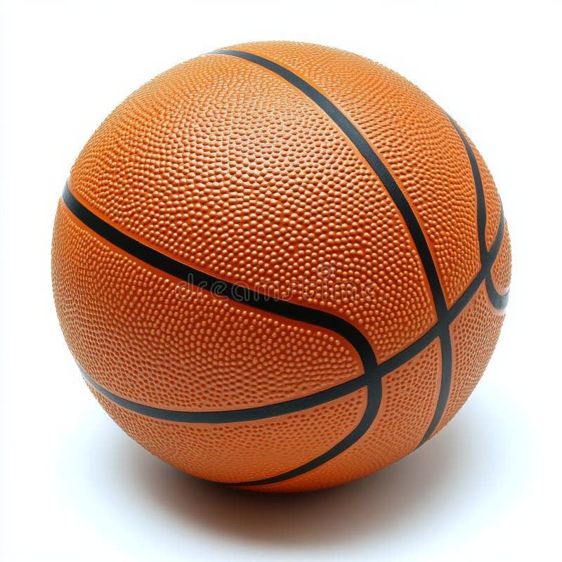 Detailed Close Up of a Textured Basketball Resting on a Plain ...