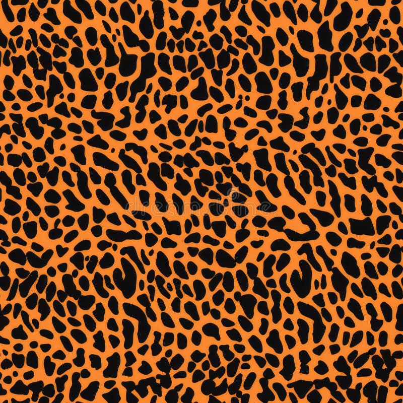 Vibrant Orange and Black Leopard Print Pattern Background Stock Photo ...