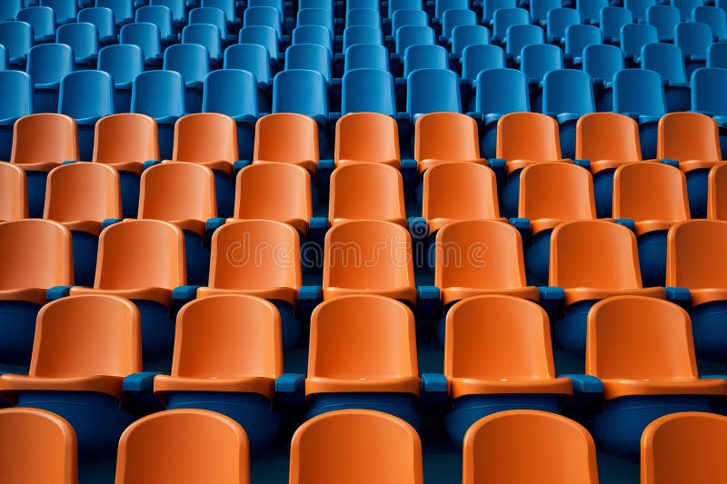 Vibrant Orange and Blue Stadium Seats Pattern Stock Illustration ...