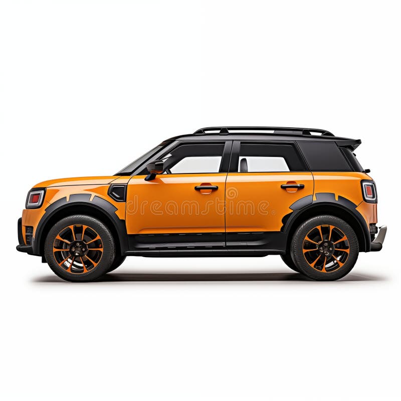 A Vibrant Orange Compact SUV Parked on a Plain Background Showcasing ...