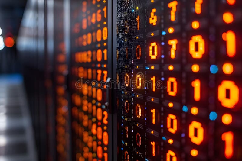 Advanced Data Center with Digital Display Panels in Focus for ...