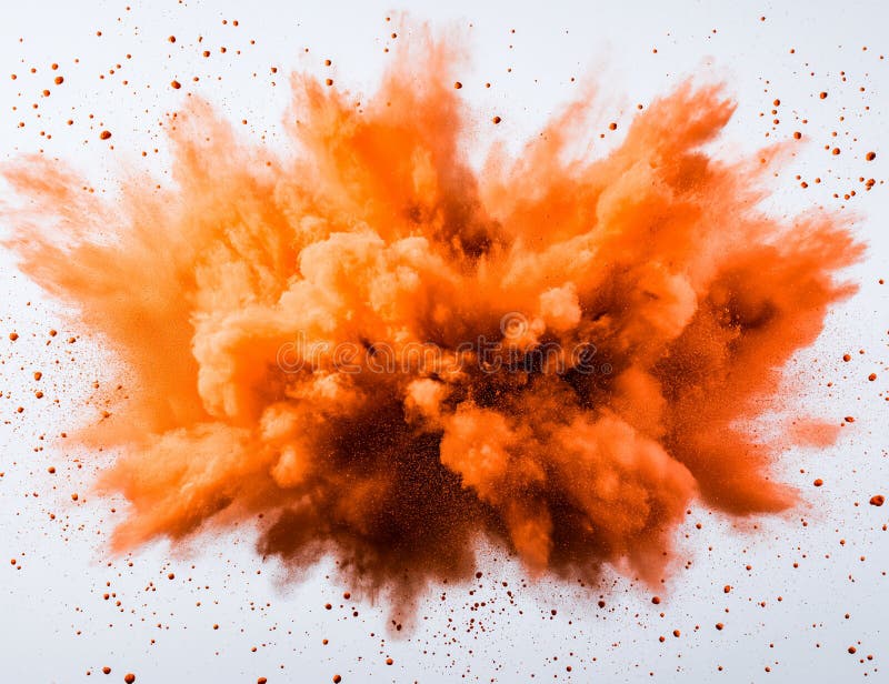 Vibrant Orange Dust Explosion Creates Dynamic Visual Effect Against ...
