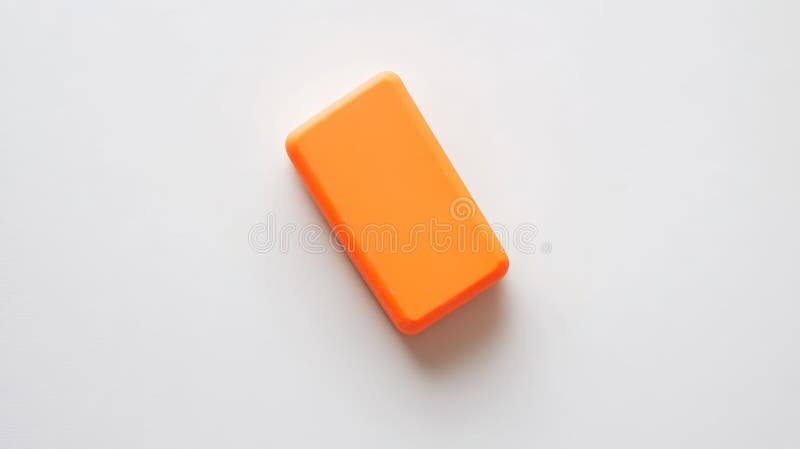 Vibrant Orange Eraser on a Clean White Background a Study in Simplicity ...