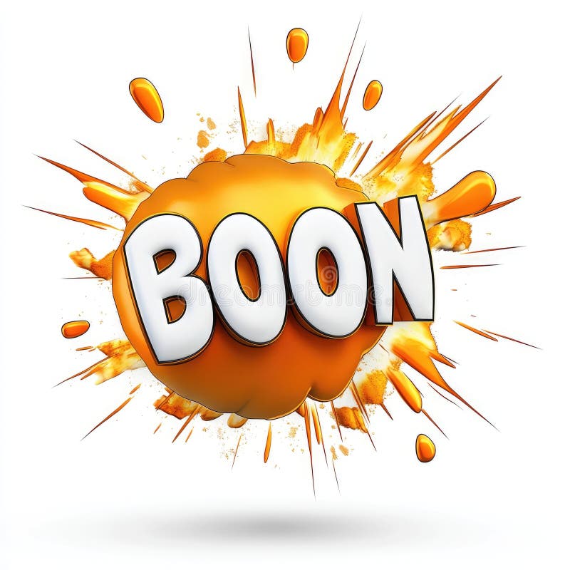 Orange Boom Explosion Comic Word Effect Stock Illustration ...
