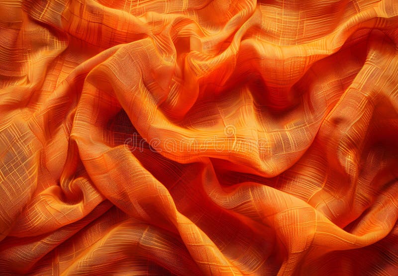 Vibrant Orange Fabric Texture with Fine Weave Stock Illustration ...