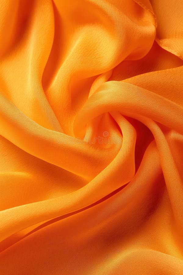Vibrant Orange Fabric Texture Pattern Close-up View Crumpled Folded ...