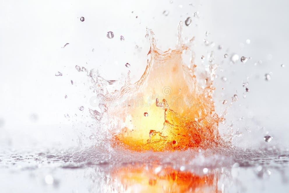 A Vibrant Orange Falls into the Water, Creating a Splash Stock Image ...