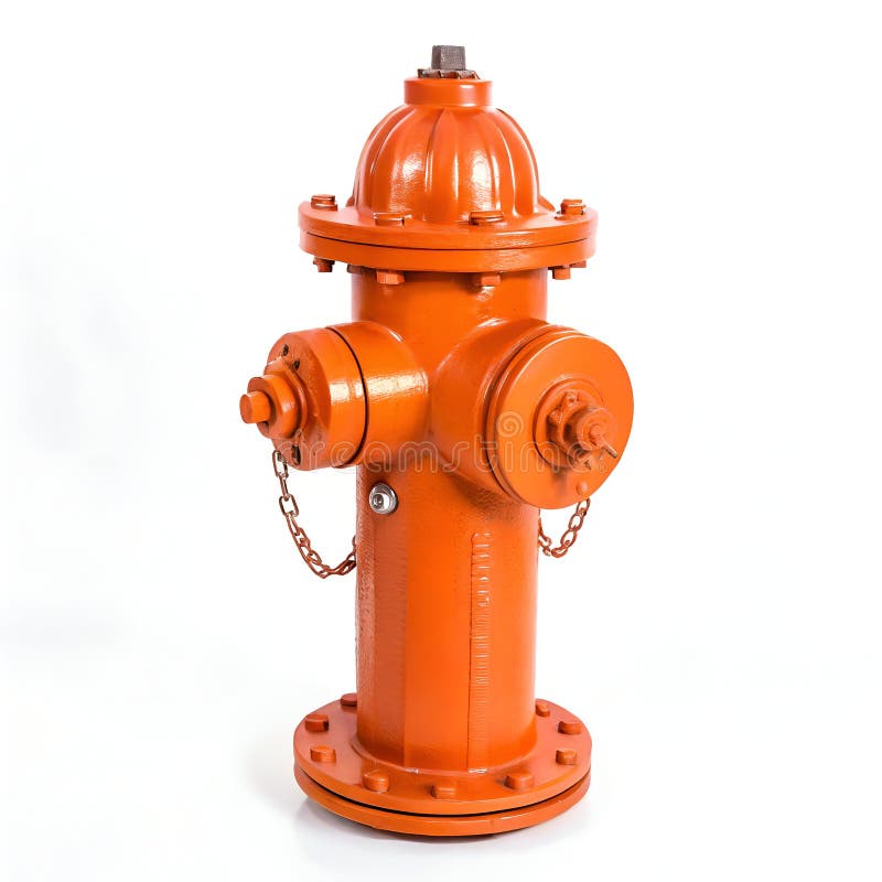 Vibrant Orange Fire Hydrant Isolated on White Background Stock ...