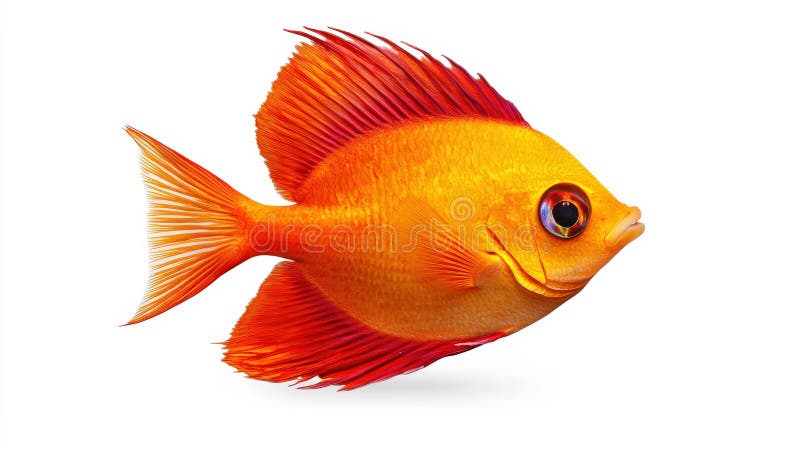 Vibrant Orange Fish on White Background Stock Illustration ...