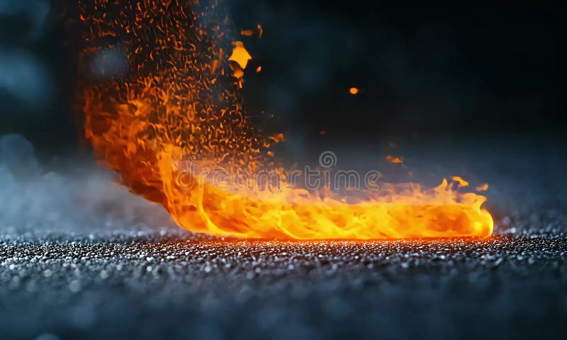 A Vibrant Orange Flame Curling Upward Against a Dark Background ...