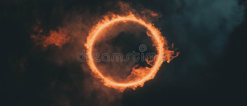 Mesmerizing Fire Ring with Glowing Orange Flames Against a Black ...