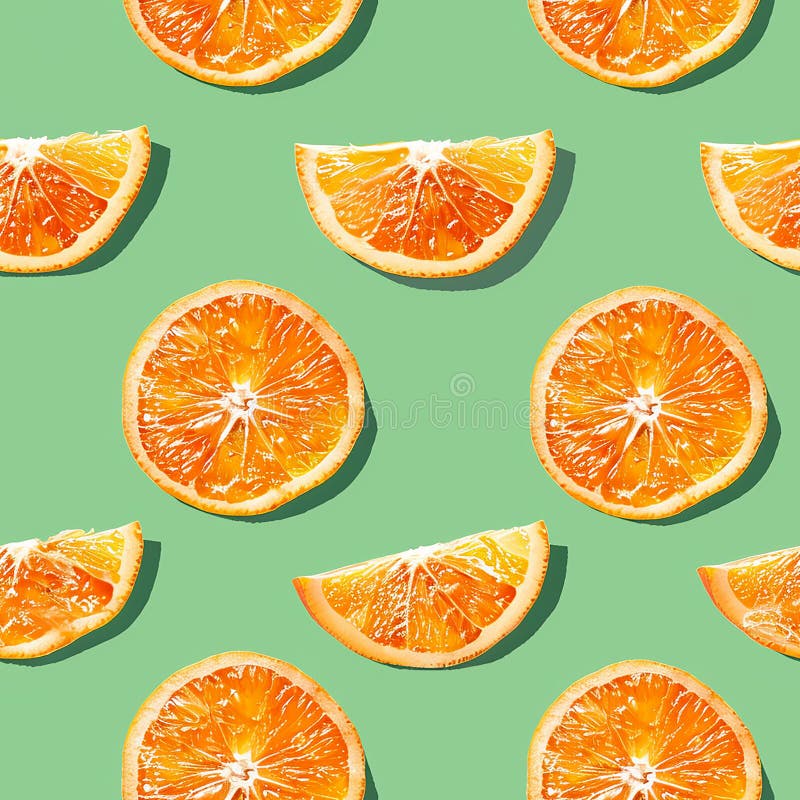 Vibrant Orange Fruit Pattern Design Stock Illustration - Illustration ...