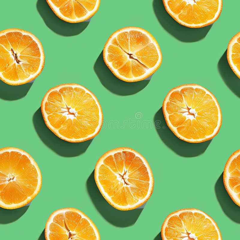 Vibrant Orange Fruit Pattern Design Stock Illustration - Illustration ...