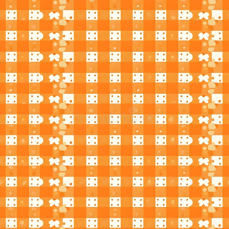 Orange Gingham Pattern on Bright Background Stock Illustration - Illustration of geometric ...