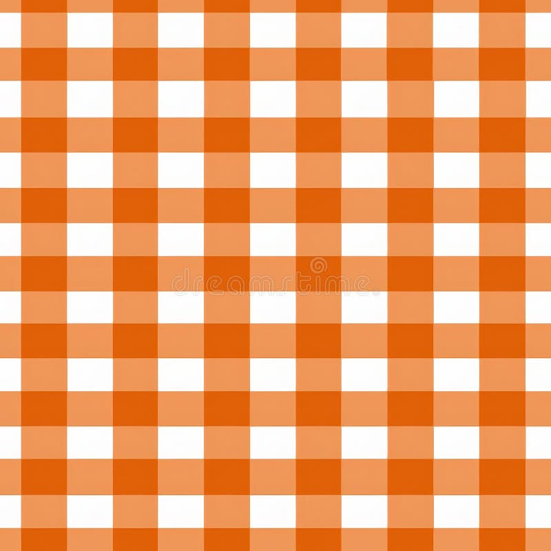 Vibrant Orange Gingham Seamless Pattern Background Features Repeating ...