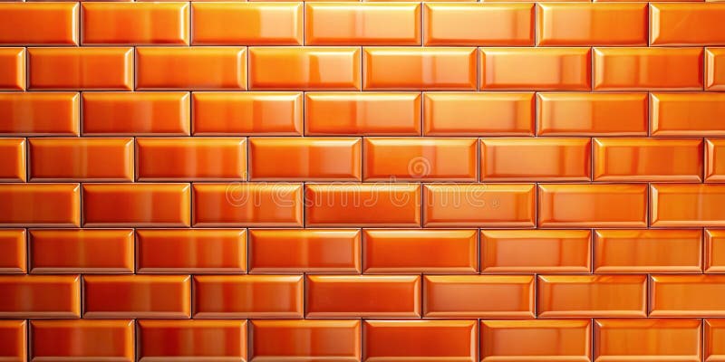 Vibrant Orange Glossy Rectangular Tiles Wall Texture Background ...