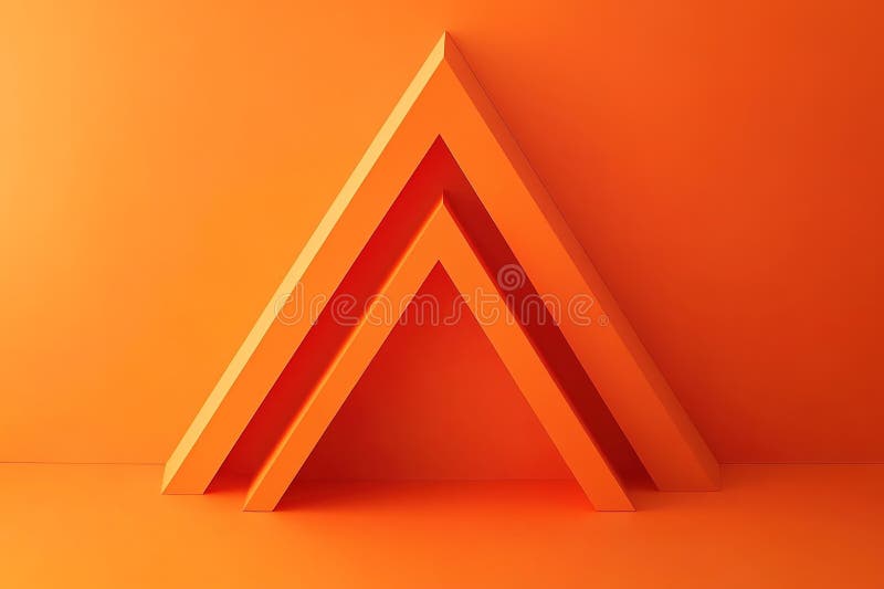 Vibrant Orange Gradient Background: Three Geometric Triangles Abstract ...
