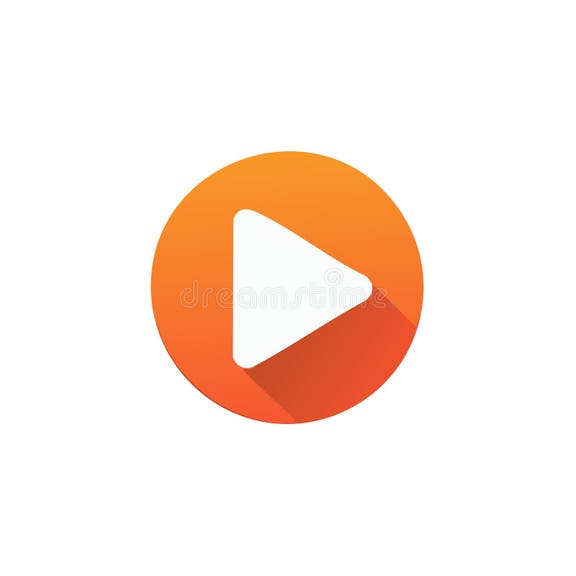 Vibrant Orange Gradient Play Button Icon for Modern Digital Media ...