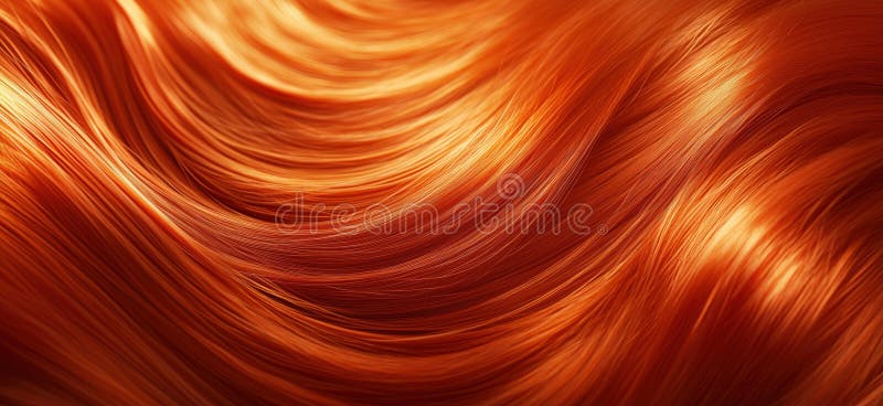 Vibrant Orange Hair Texture with Flowing Strands and Glossy Finish ...