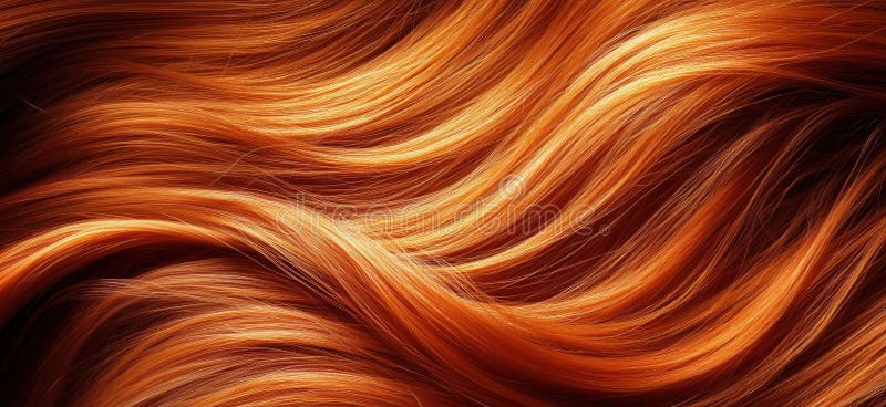 Vibrant Orange Hair Texture Flowing Waves Glossy Shine Stock Photos ...
