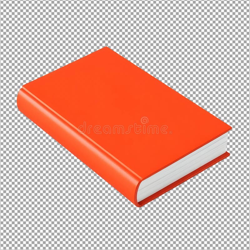 A Vibrant Orange Hardcover Book Mockup Stock Photo - Illustration of ...