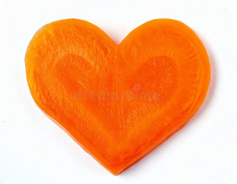 Vibrant Orange Heart-shaped Slice of Fresh Fruit on a White Background ...