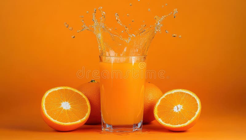 Vibrant Orange Juice Splash Captures the Essence of Fresh Fruit in ...