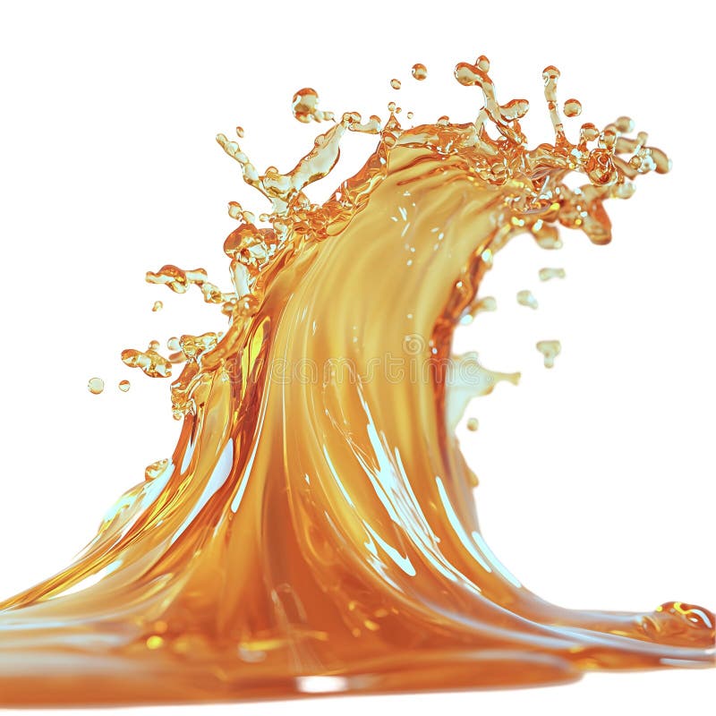 Orange Juice Splash Wave Dynamic Flow Design Gold Food Drink Stock ...