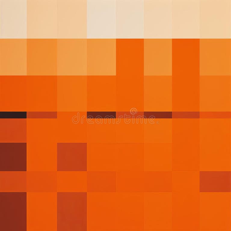 Vibrant Orange Landscape with Pixelated Brick Wall Texture Stock ...