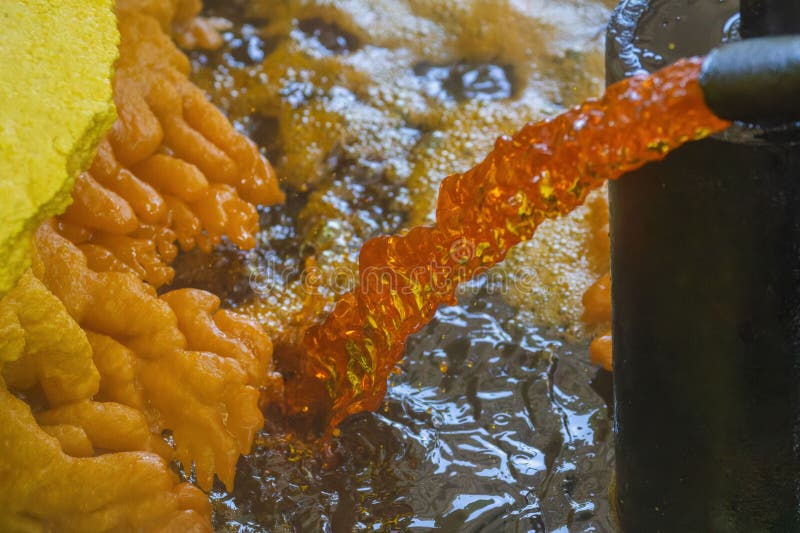 Orange Liquid Pouring with Foam and Bubbles Stock Photo - Image of ...